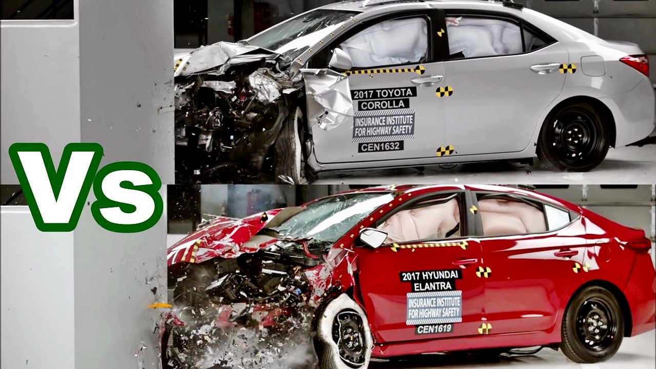 2017 Hyundai Elantra ve 2017 Toyota Corolla IIHS çarpışma testi | Araba ...